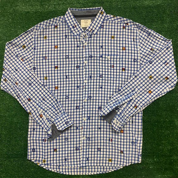 Vintage | Shirts | Grid Plaid Flags Vintage Preppy Button Up Oxford ...